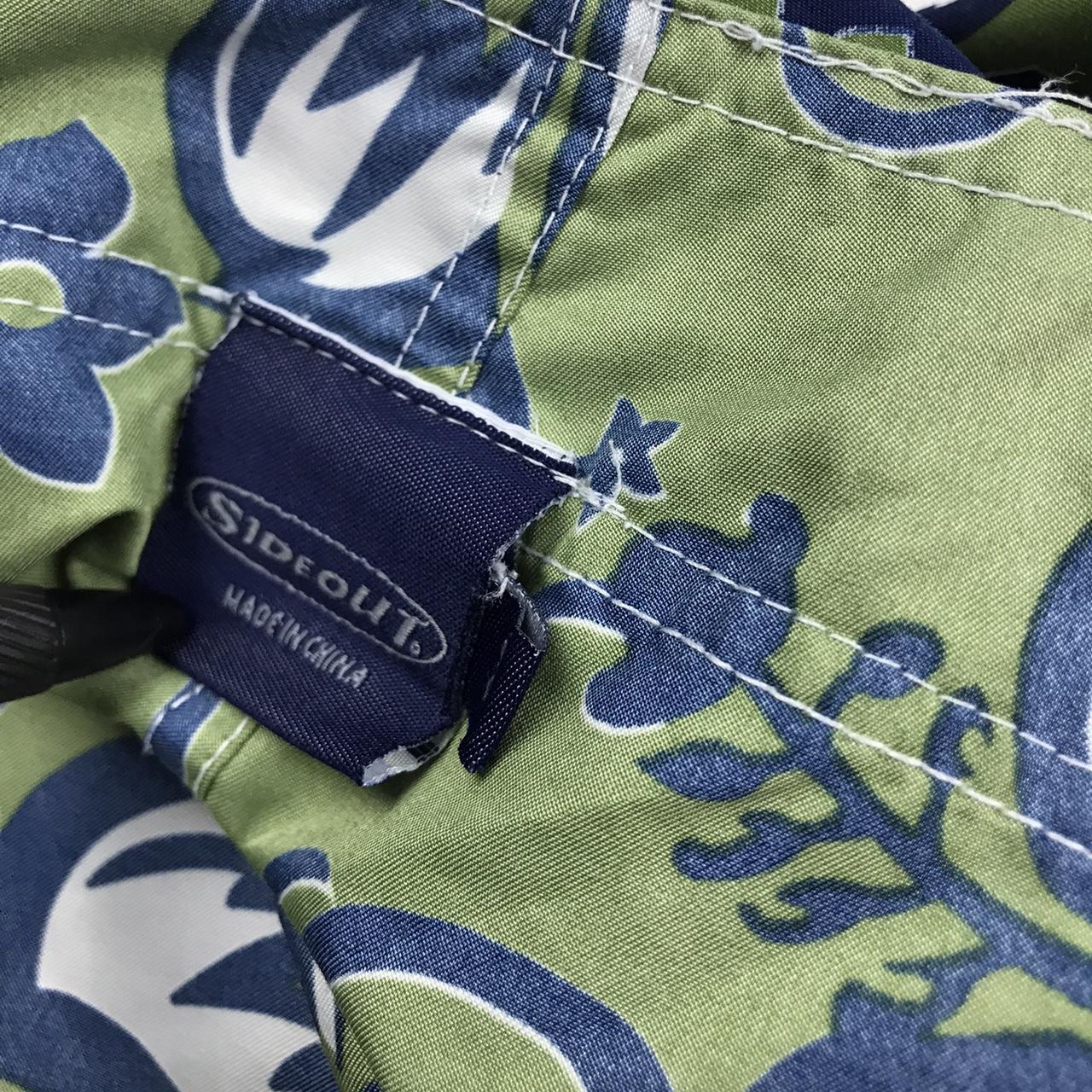 Vintage 90's Sideout skate surf brand floral green... - Depop