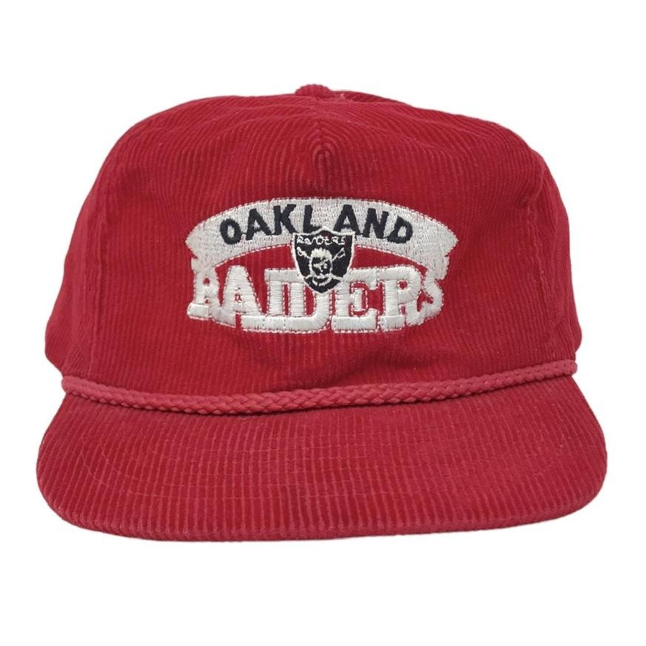 Vintage Oakland Raiders red corduroy embroidered... - Depop