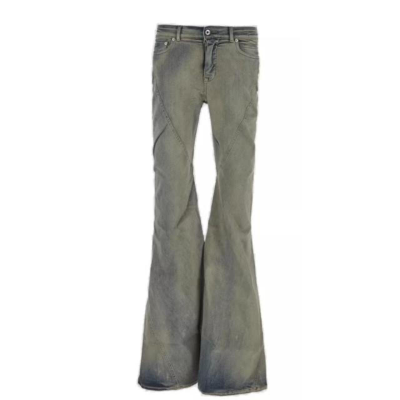 Rick Owens Dark Shadow Bolans Bootcut Grey Jeans... - Depop