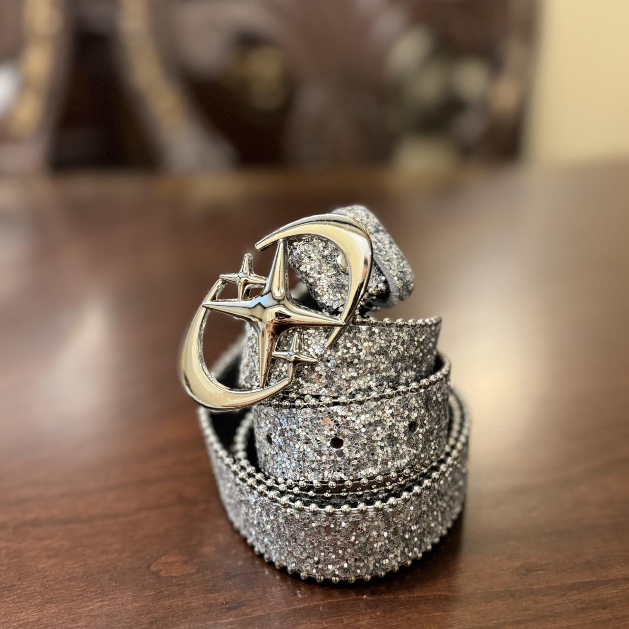 Double half moon design Crystal Grunge silver punk... - Depop