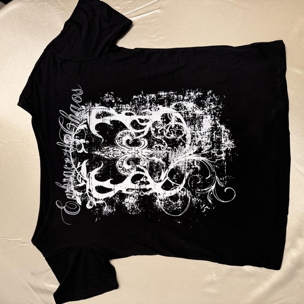 Goth y2k style black punk style vintage faded vine... - Depop