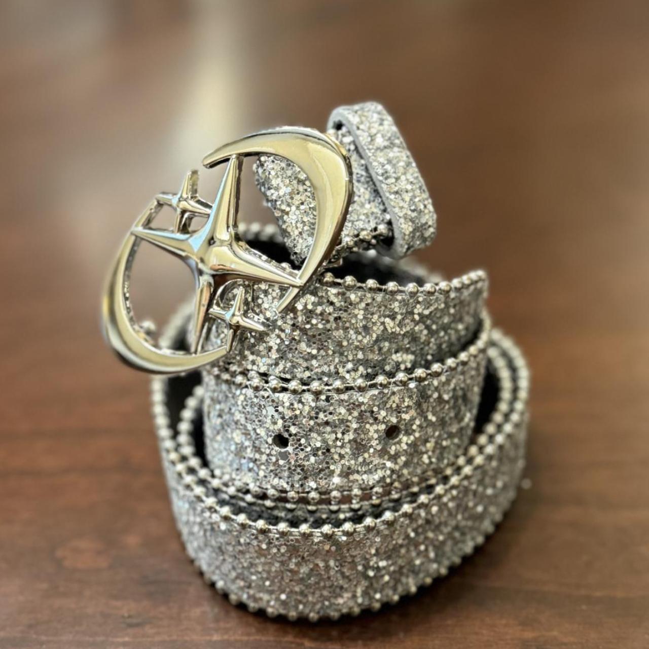 Double half moon design Crystal Grunge silver punk... - Depop