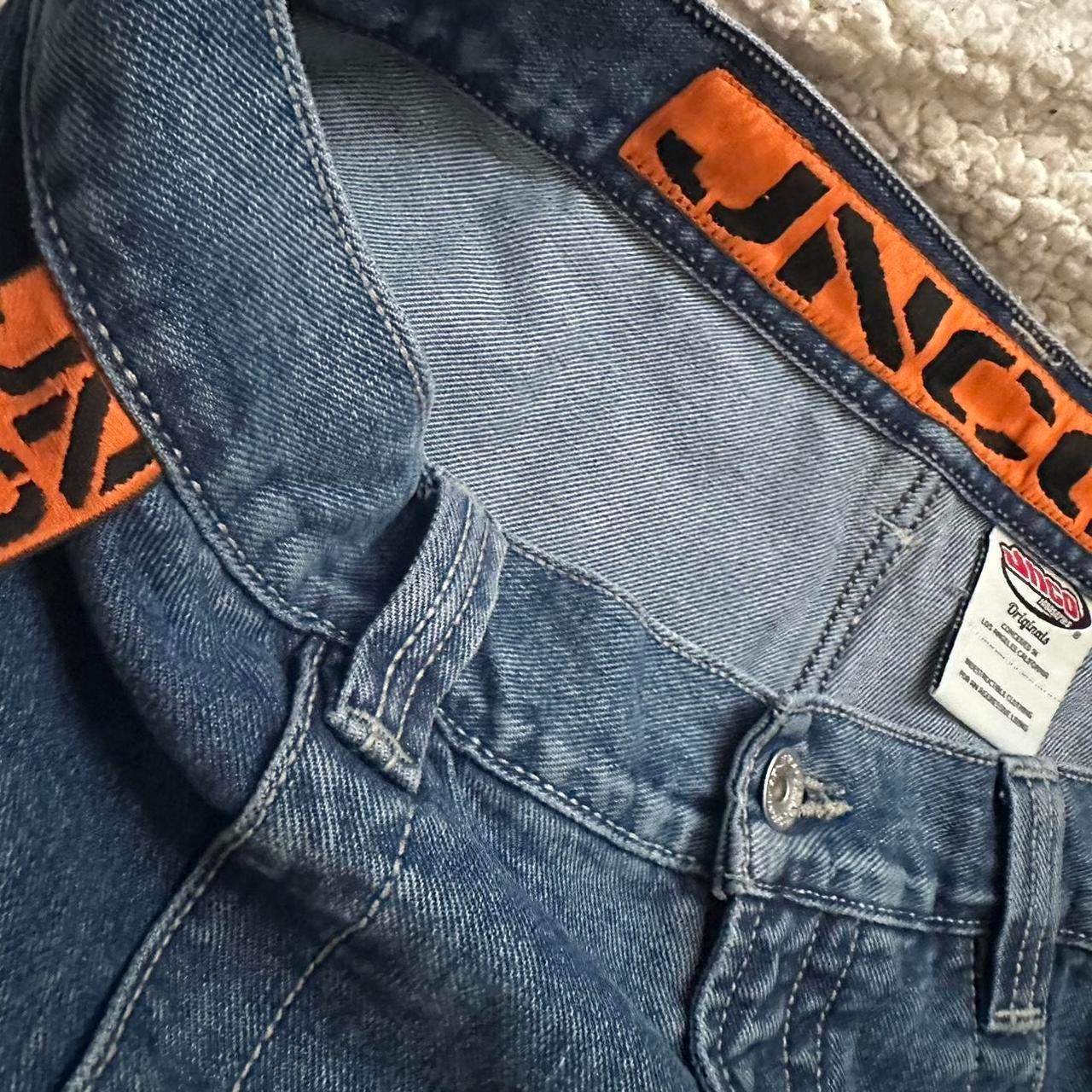 NCO Men's Blue Jeans Jnco convict jeans Looking... - Depop