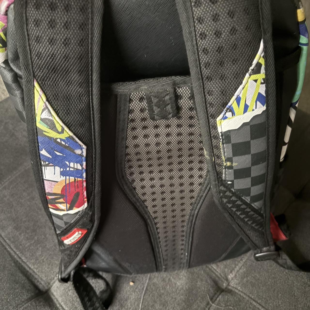 Black and multi-coloured backpack #sprayground It... | Depop