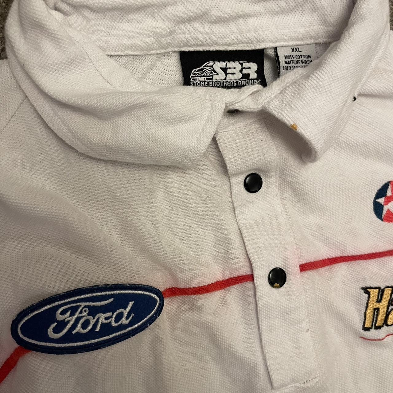 Ford Racing Polo Shirt - white and black racing... | Depop