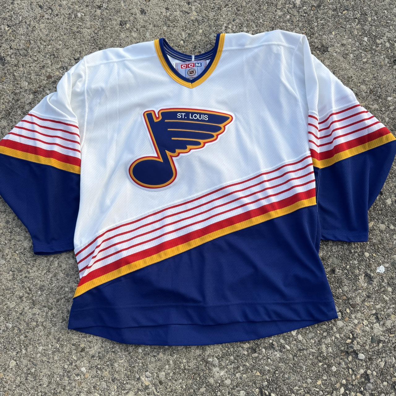 1993 St Louis Blues vintage jersey hockey with fire... | Depop