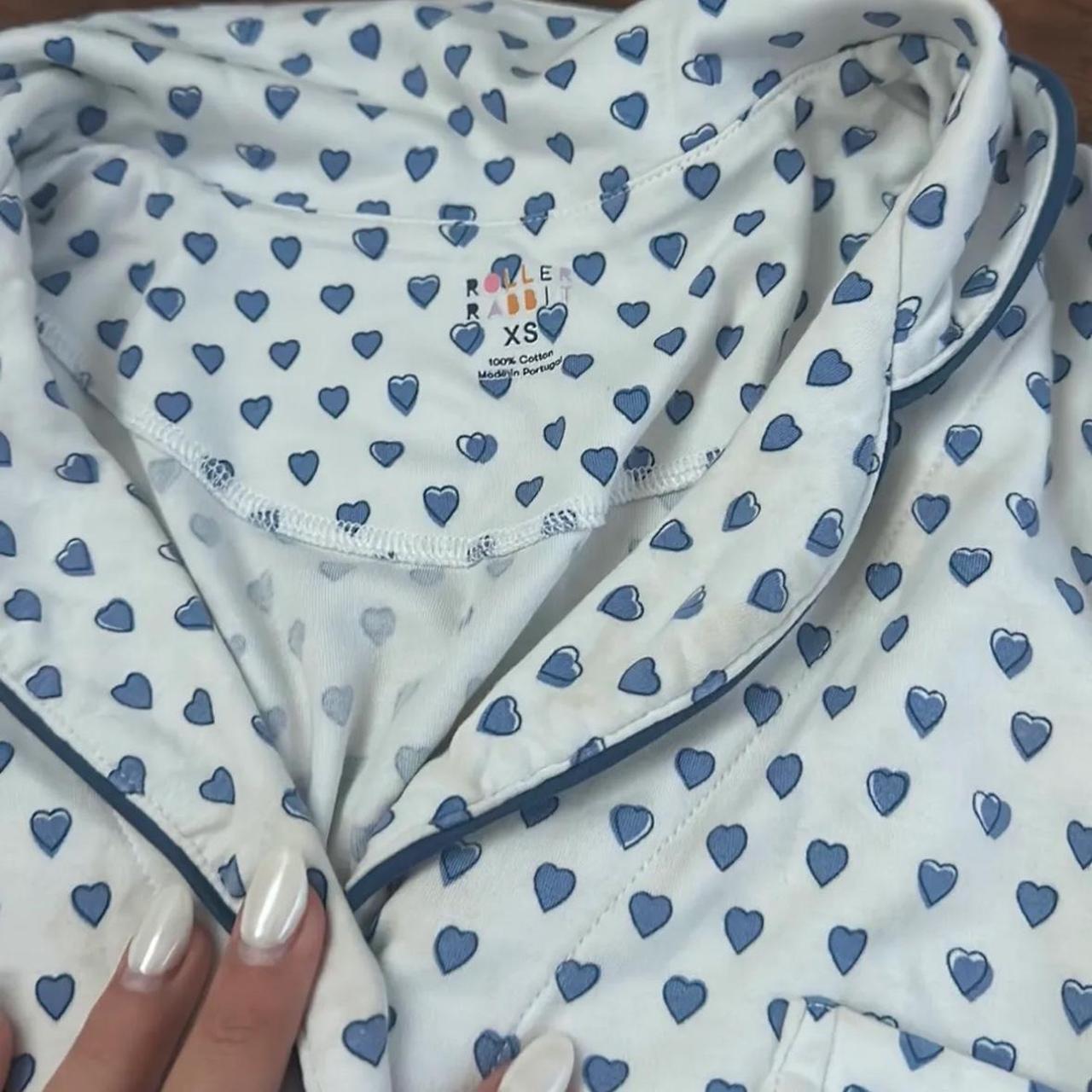 roller rabbit blue heart pj set (on hold) - Depop