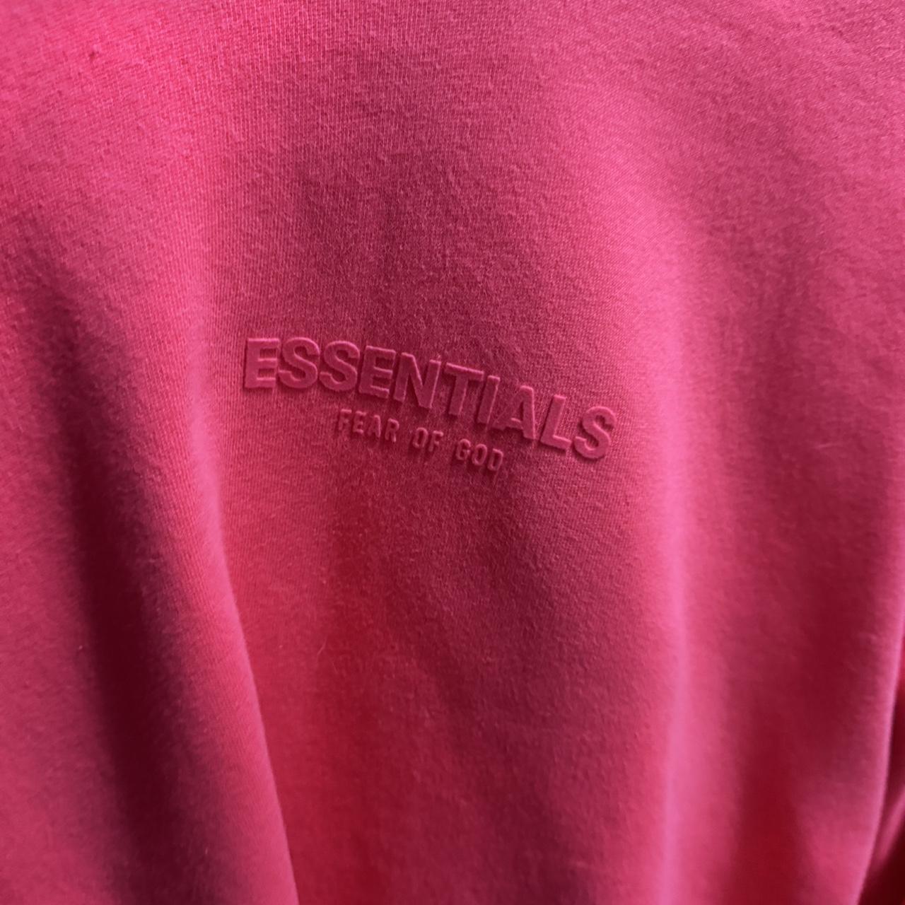 Fear of God Essentials salmon pink cropped... - Depop
