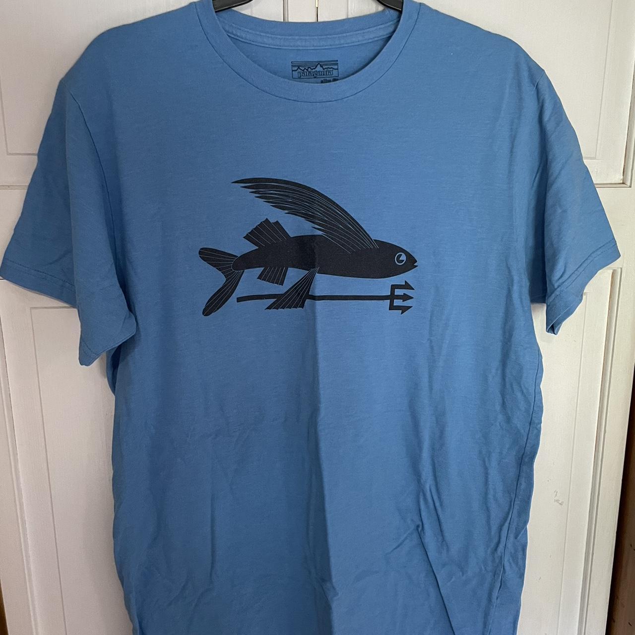 Patagonia blue fish t shirt - Depop