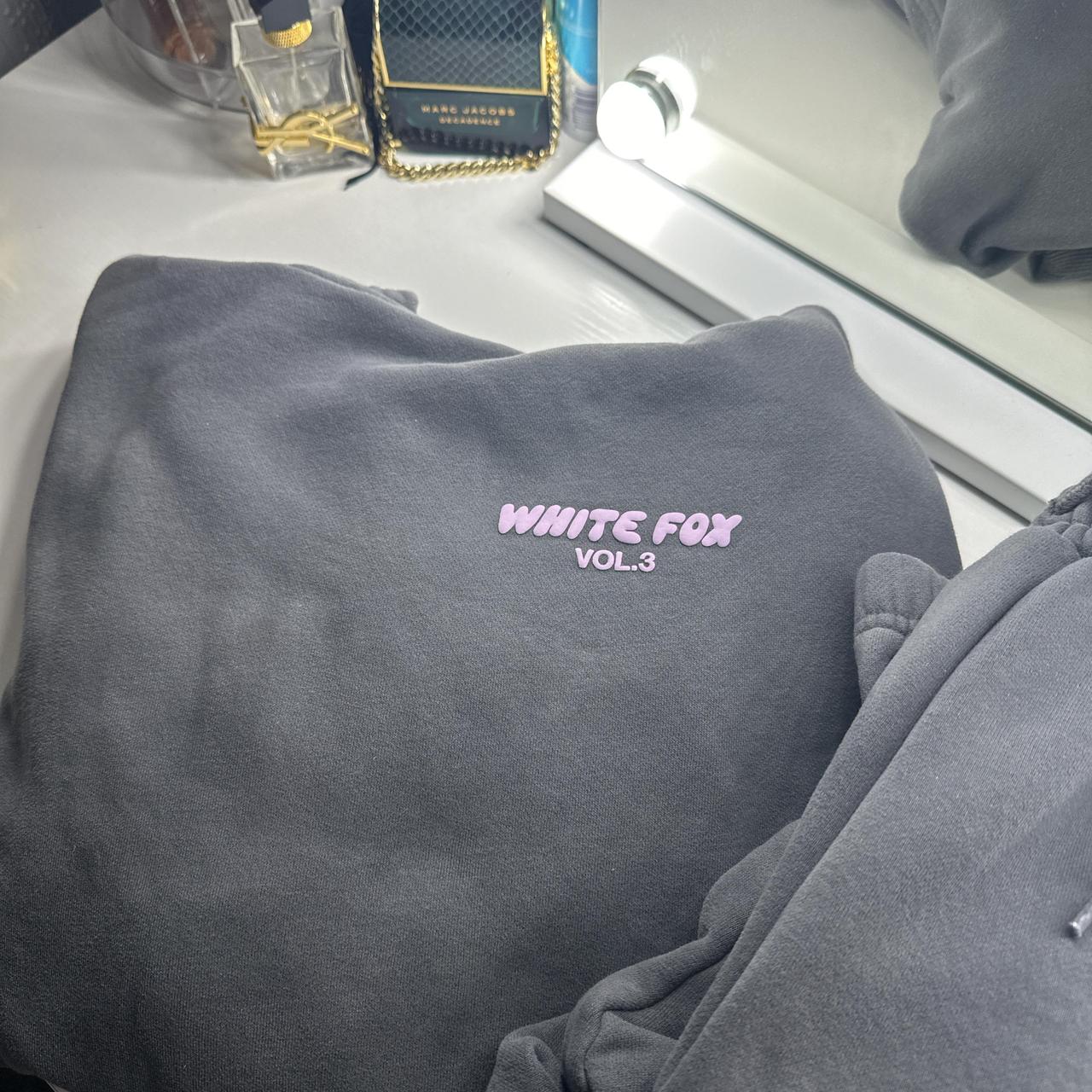 White Fox grey and pink hoodie AND sweats - very comfy - Depop