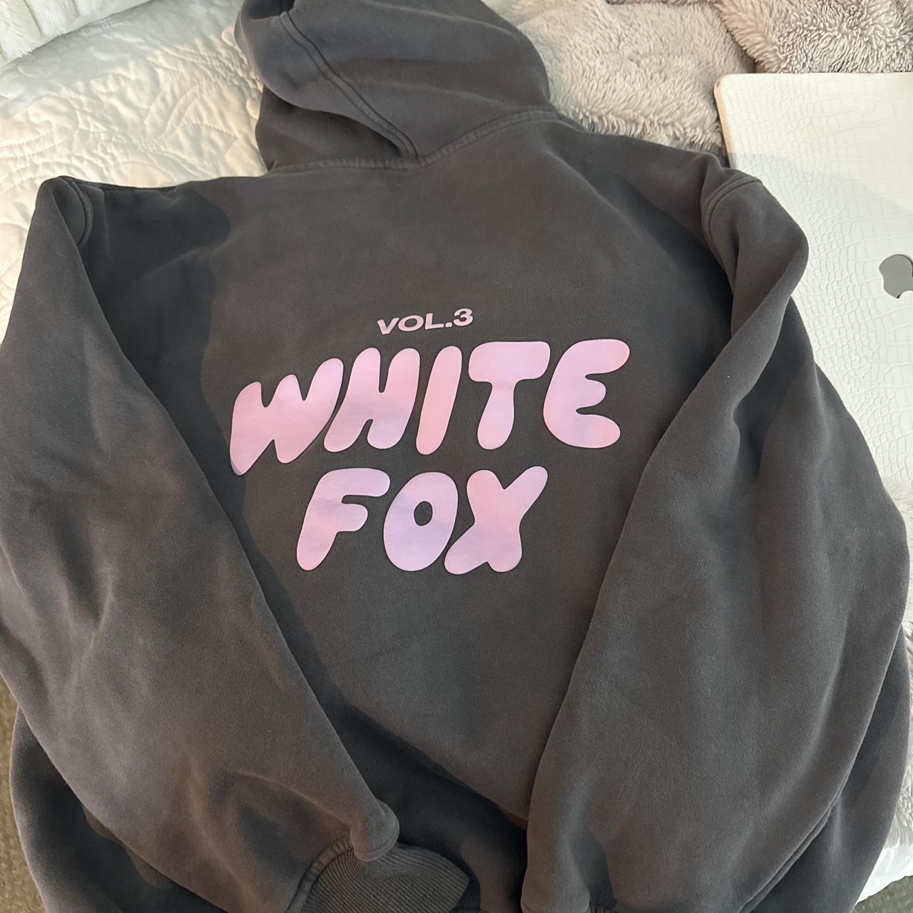 White Fox grey and pink hoodie AND sweats - very comfy - Depop
