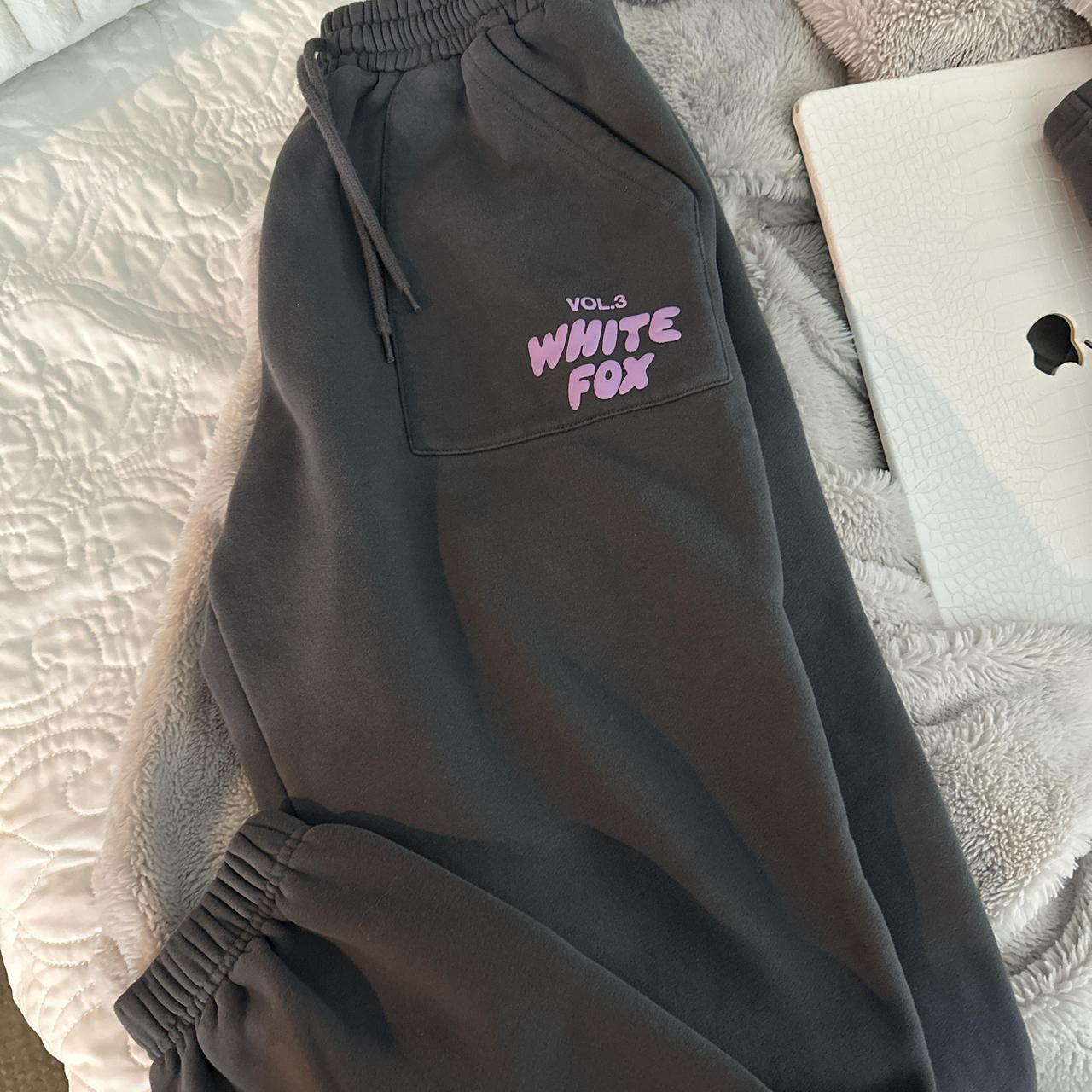 White Fox grey and pink hoodie AND sweats - very comfy - Depop