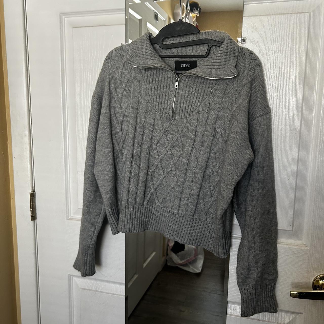 Grey quarter zip sweater fits XS, & S #casualwear... - Depop