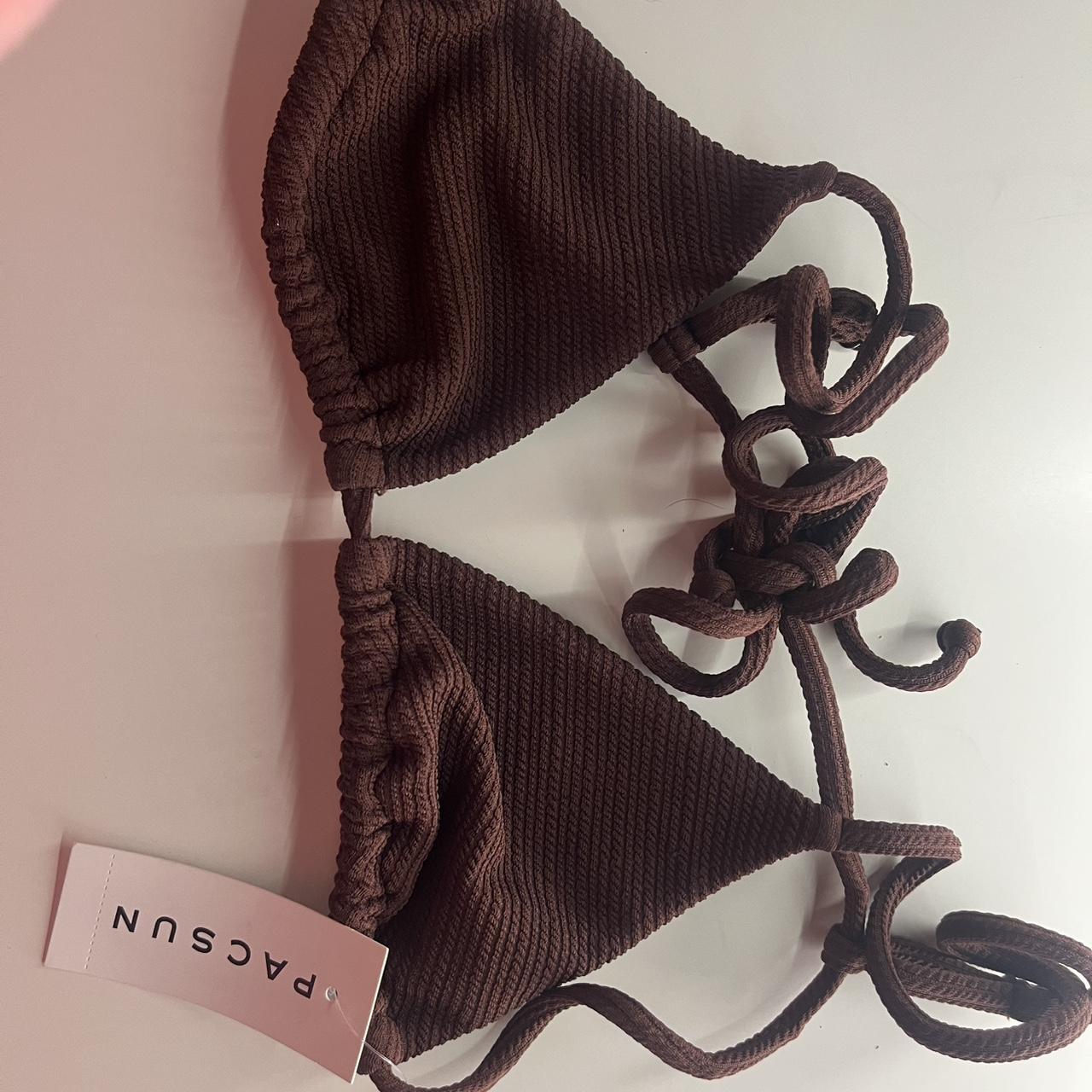Brown pacsun triangle bikini xs | Depop