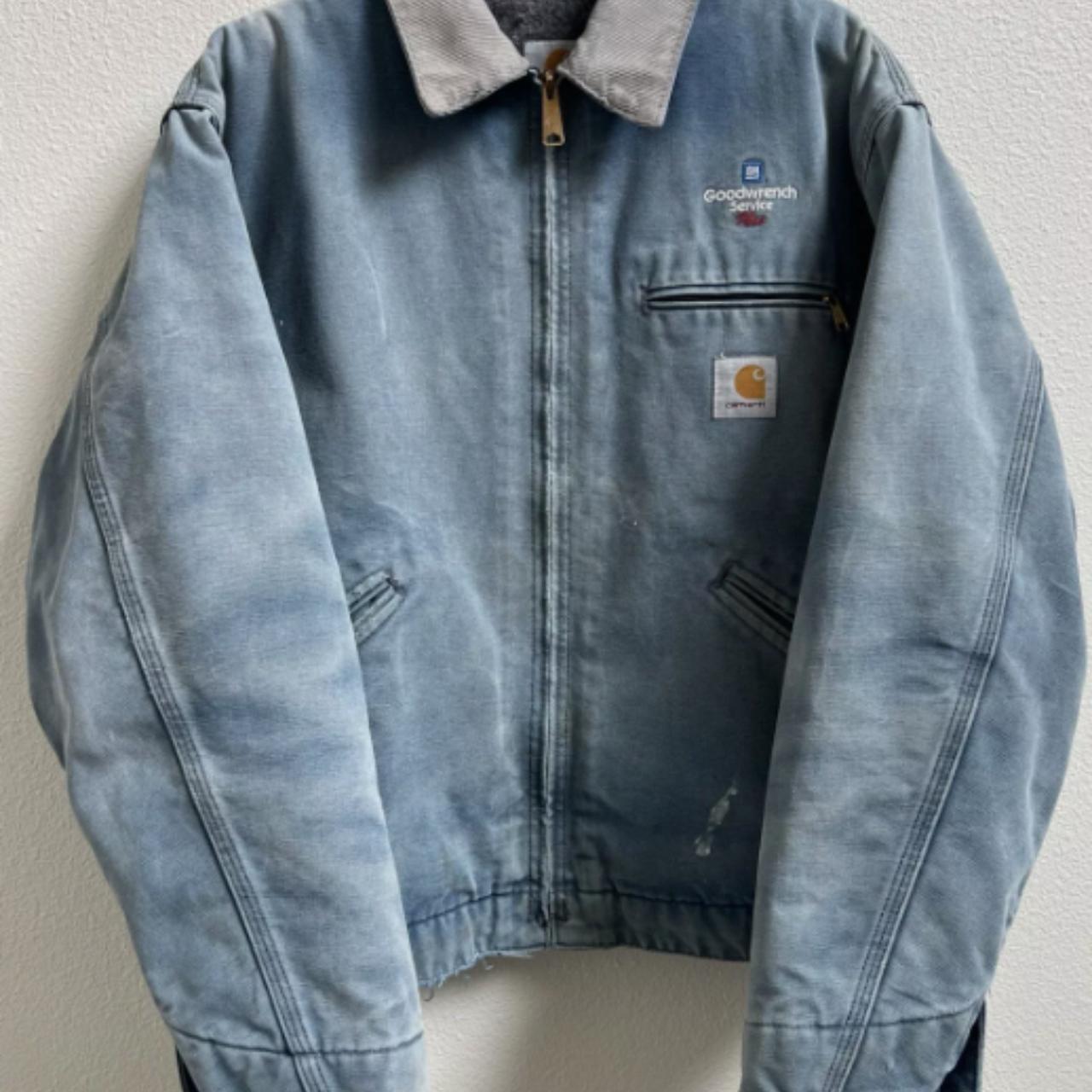 Vintage Carhartt Detroit Jacket Distressed Faded... - Depop