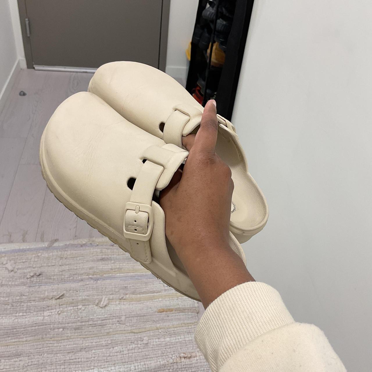 Cream and white clogs #clogs #shoes - Depop