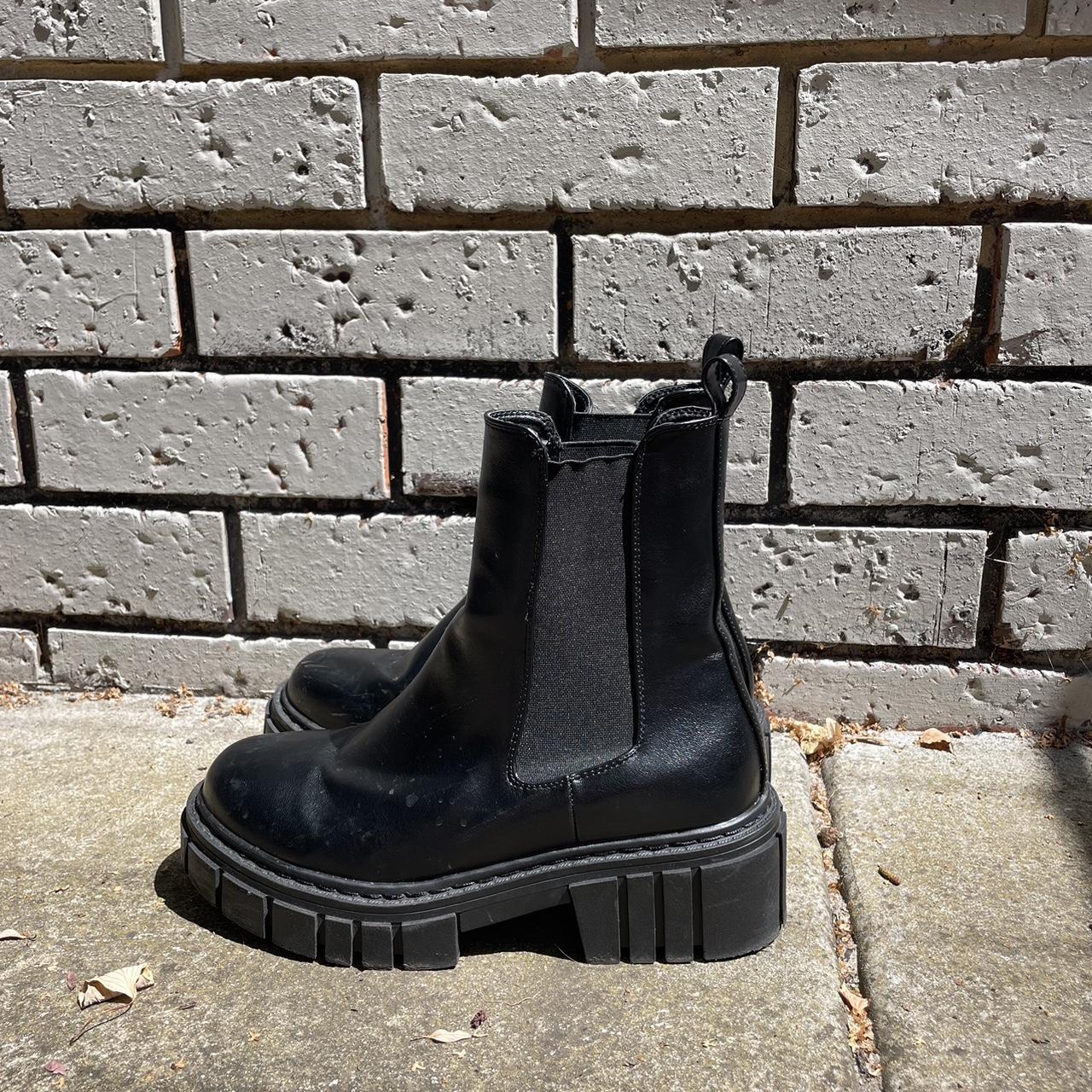 Miss Shop black boots got that slick sock look,... - Depop