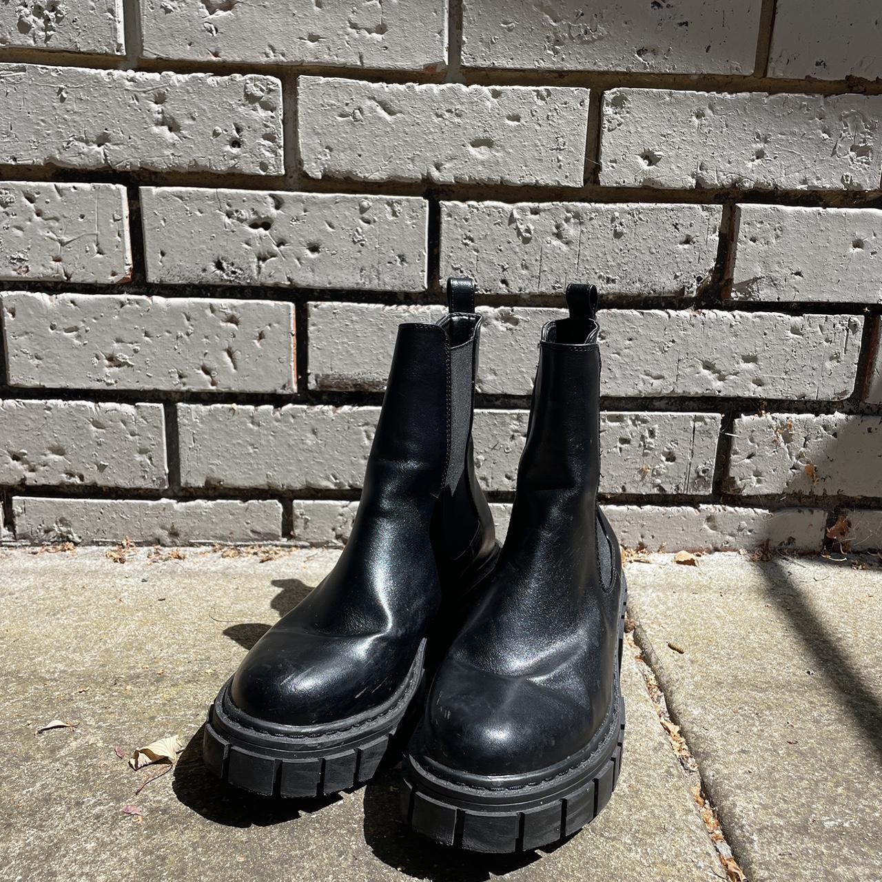 Miss Shop black boots got that slick sock look,... - Depop