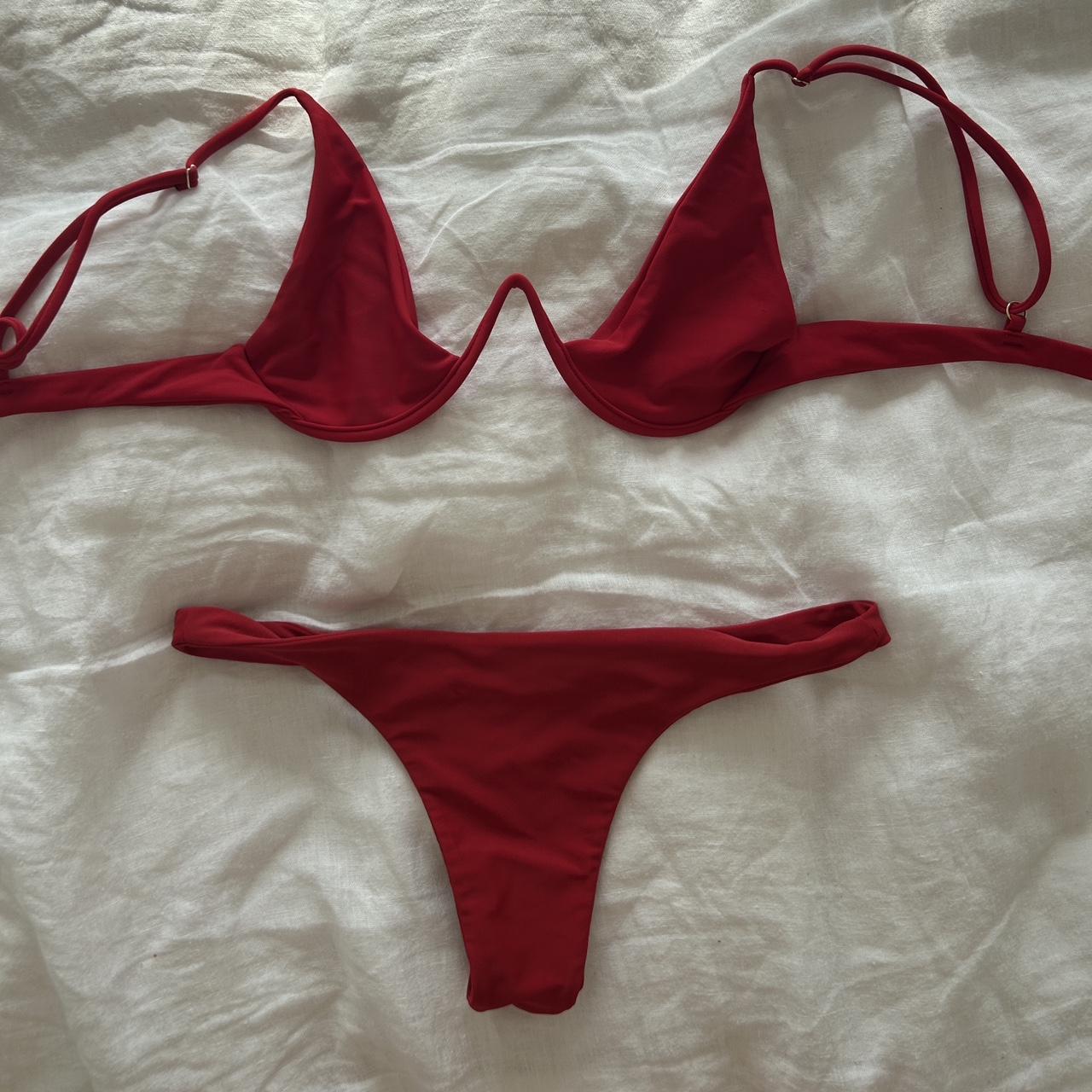 Bamba swim Red Vino bikini set Color: cherry //... | Depop