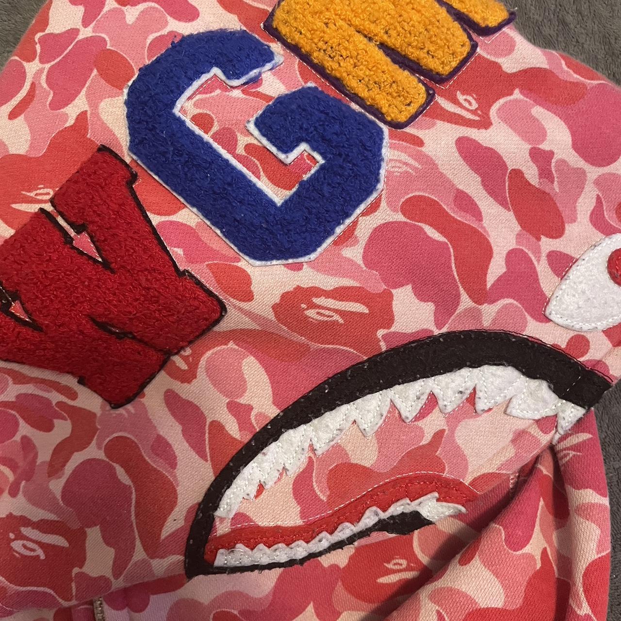 pink BAPE hoodie jacket - Depop