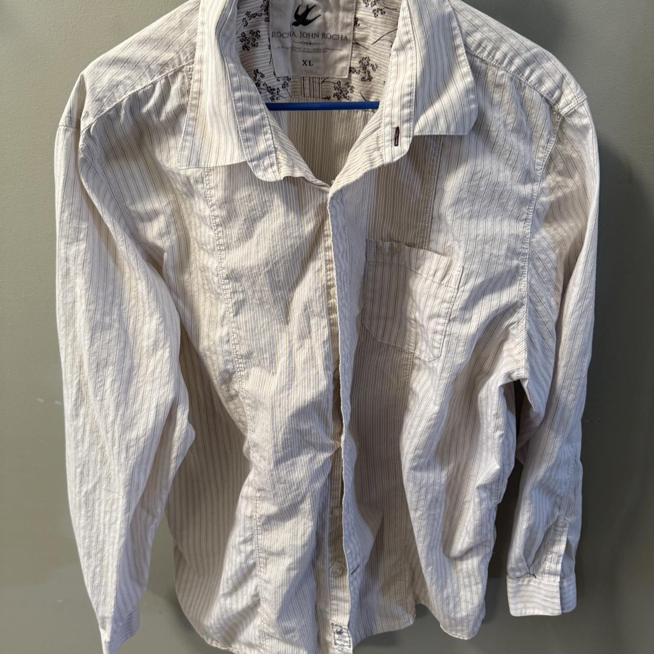 Rocha John Rocha men’s size XL, white, yellow and... | Depop