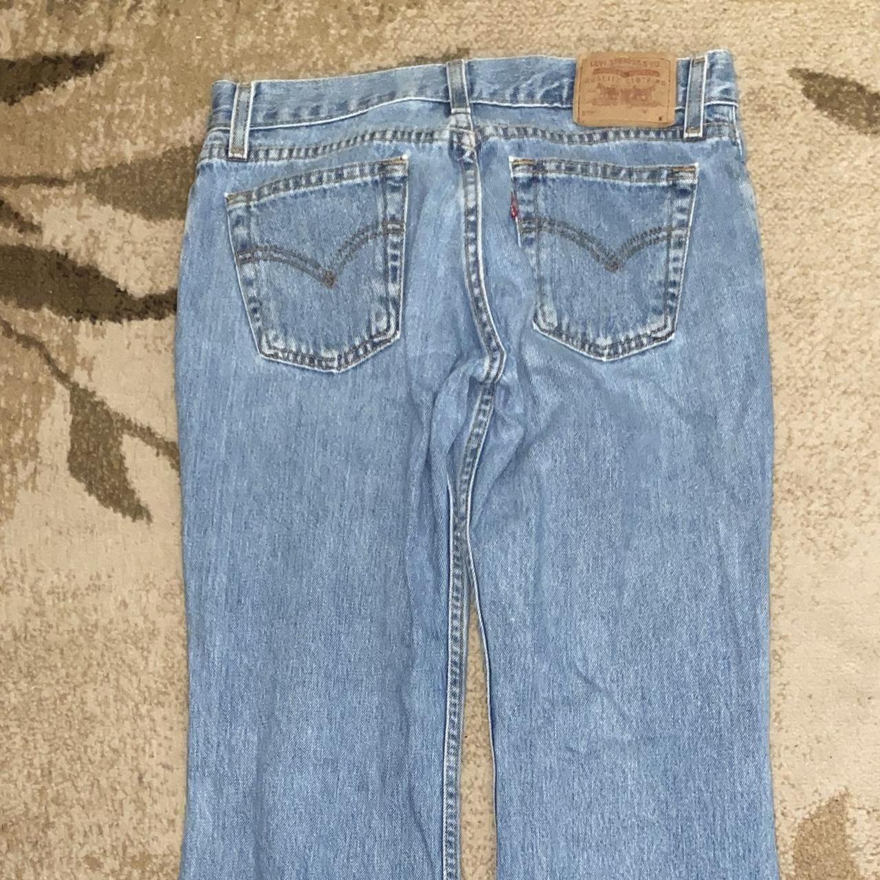 Low rise bootcut Levi blue jeans #lowrise#Levi dm me... - Depop