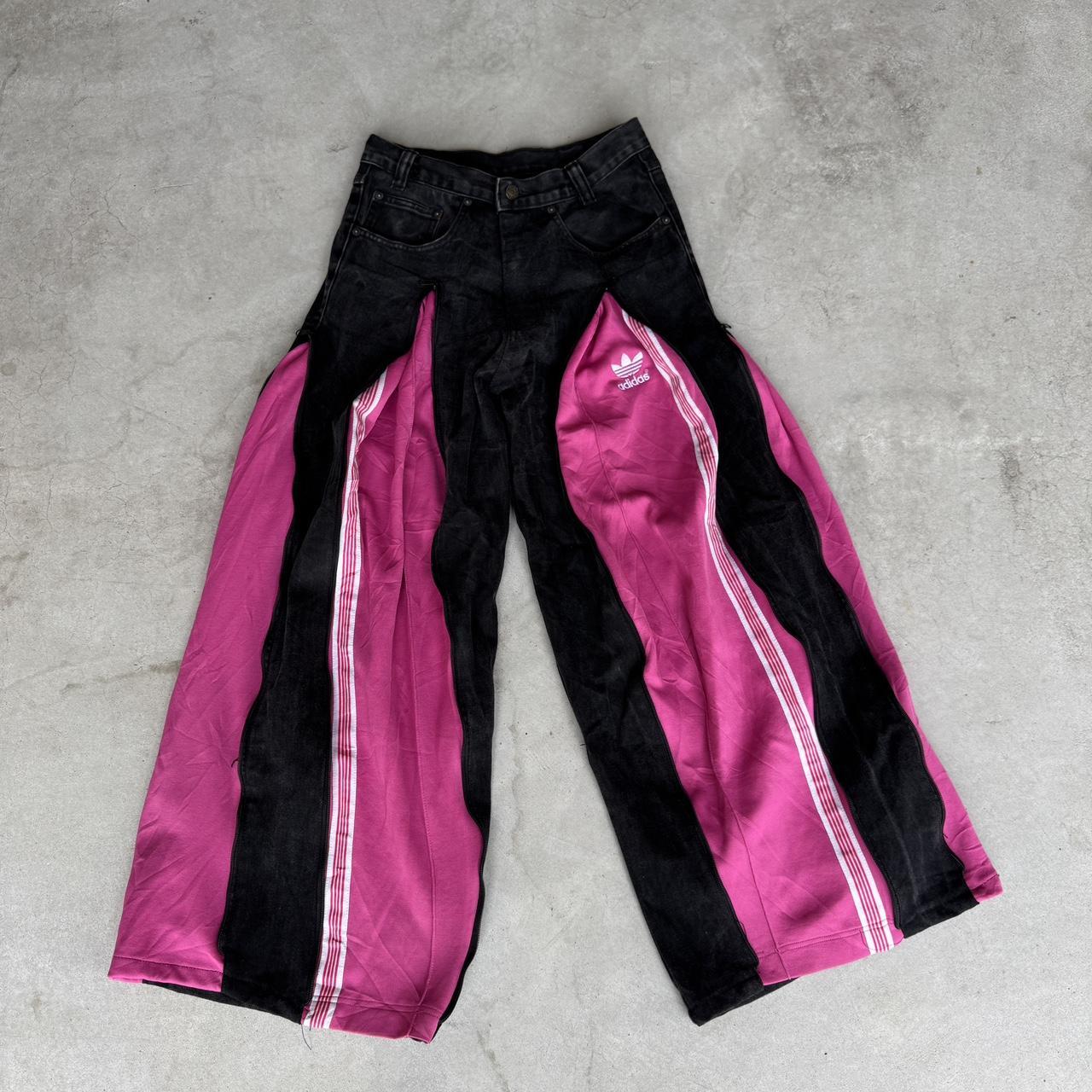 Rework Adidas Jeans Can be zipped up to all black... | Depop