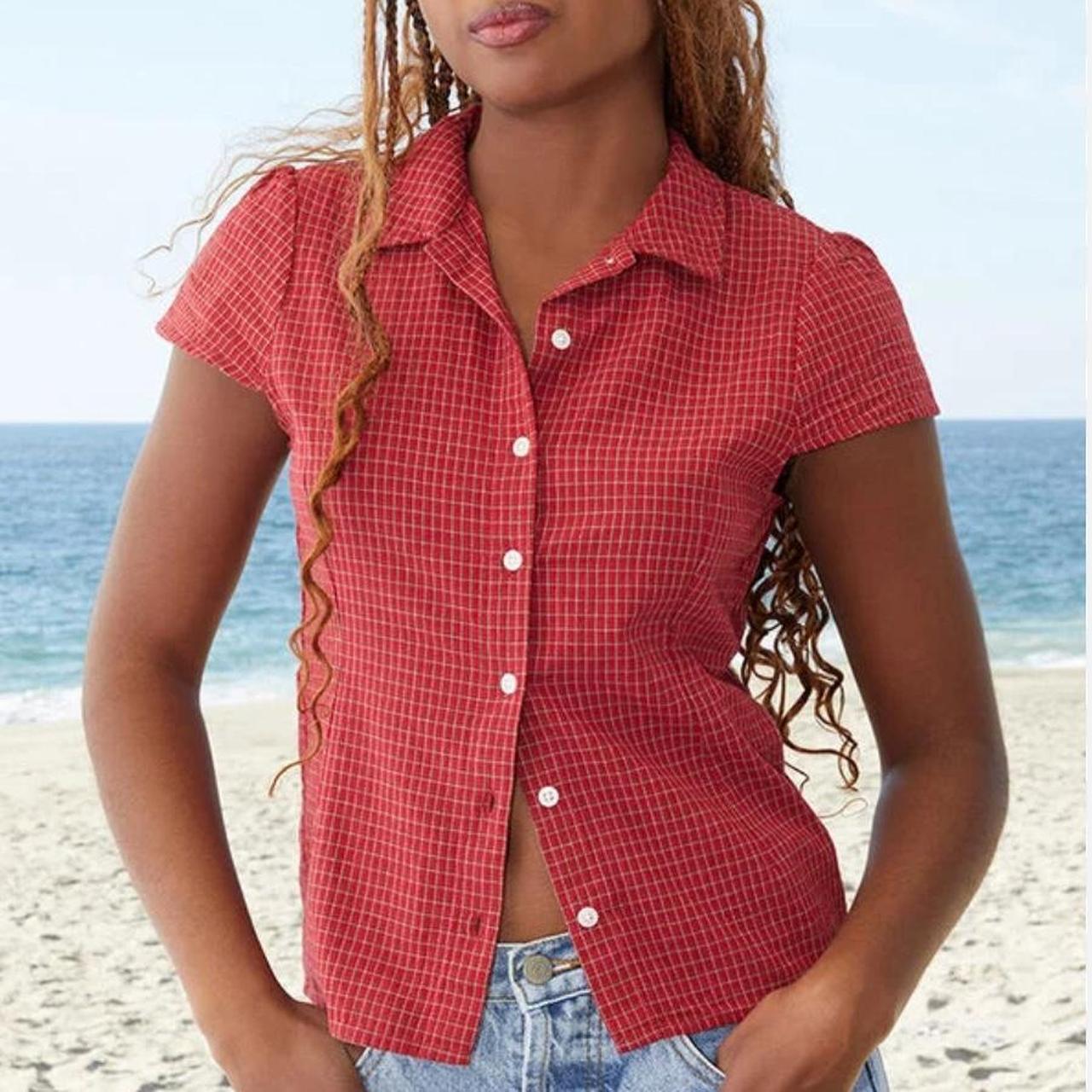 John galt pacsun top with cropped sleeves, brand new... | Depop