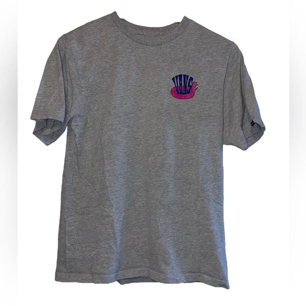 VANS grey flamingo graphic tee shirt Size youth