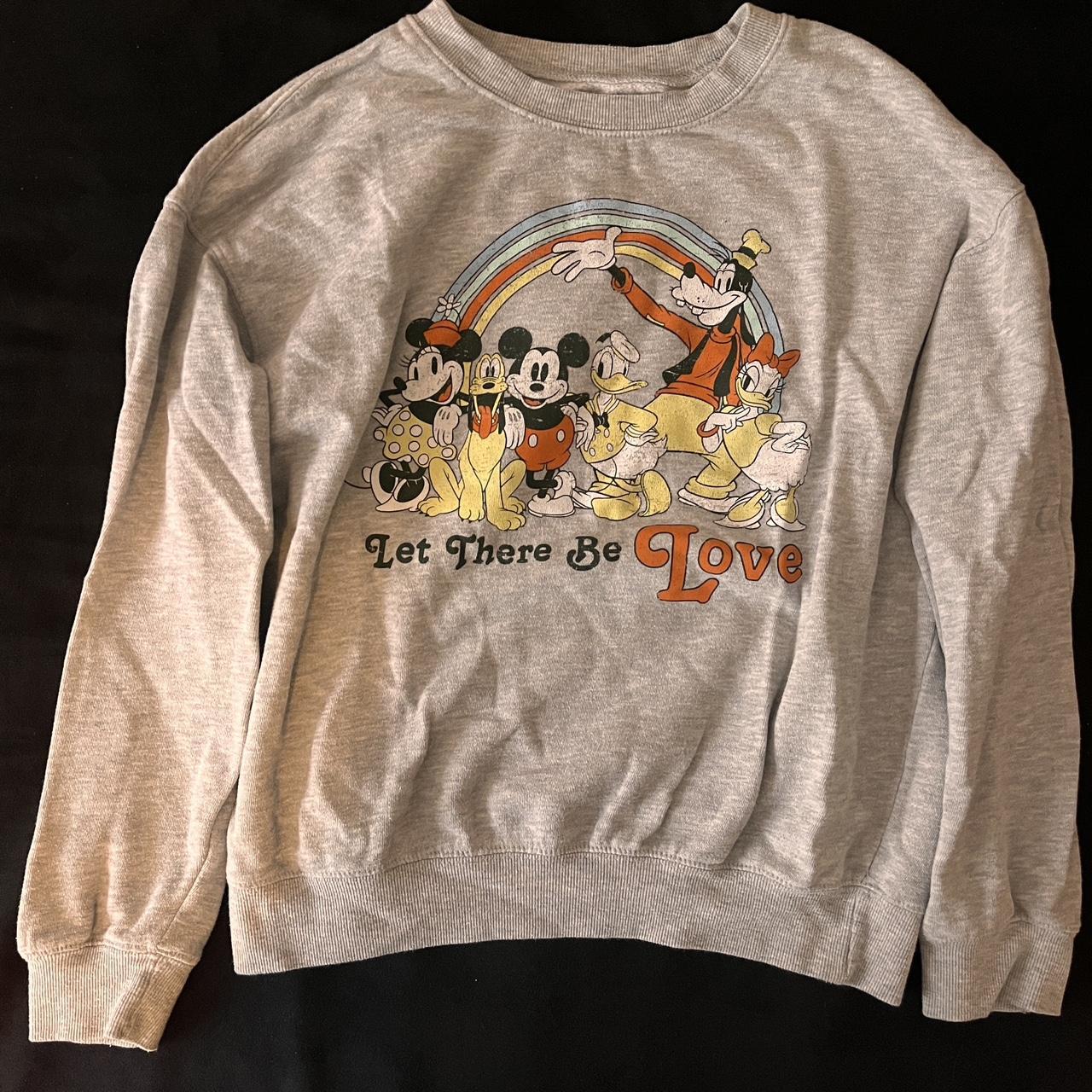 Disney grey and multicoloured grey crewneck crewneck... - Depop