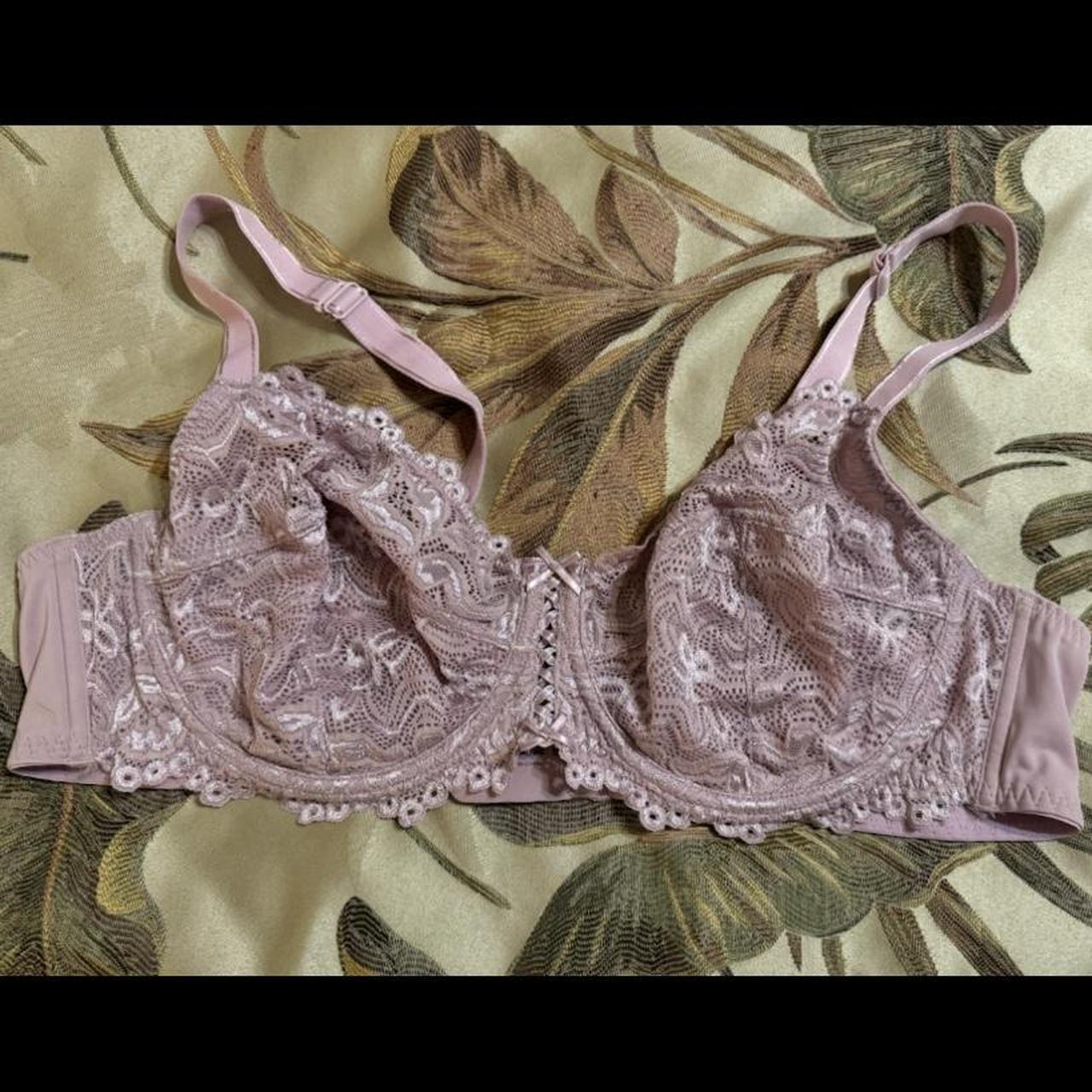 Cute baby pink 44C lace bra with beautiful criss... | Depop