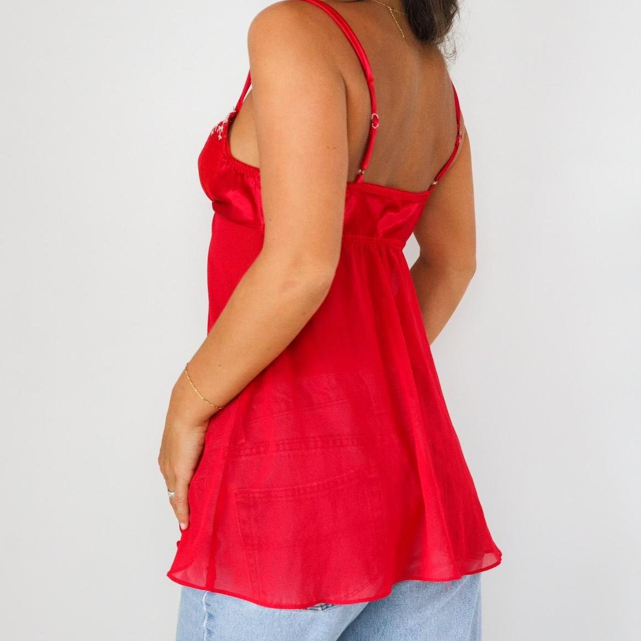 Enchanting bustier tank top Bright red bra top with... - Depop