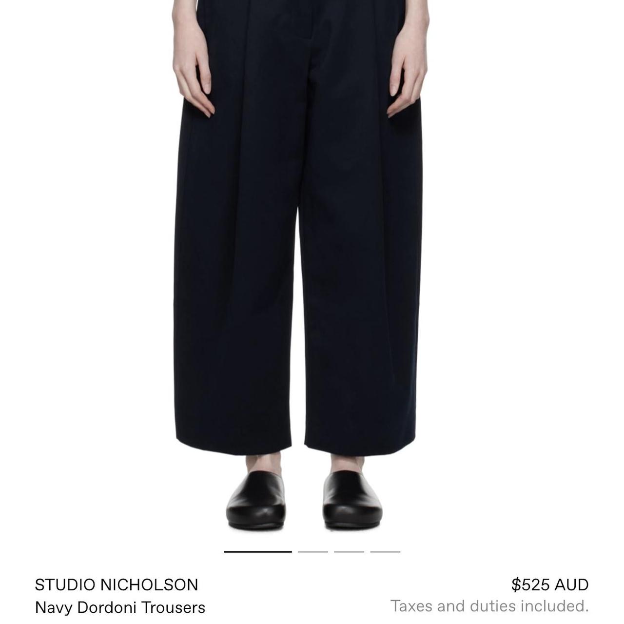 NAVY STUDIO NICHOLSON TROUSERS never worn,... - Depop