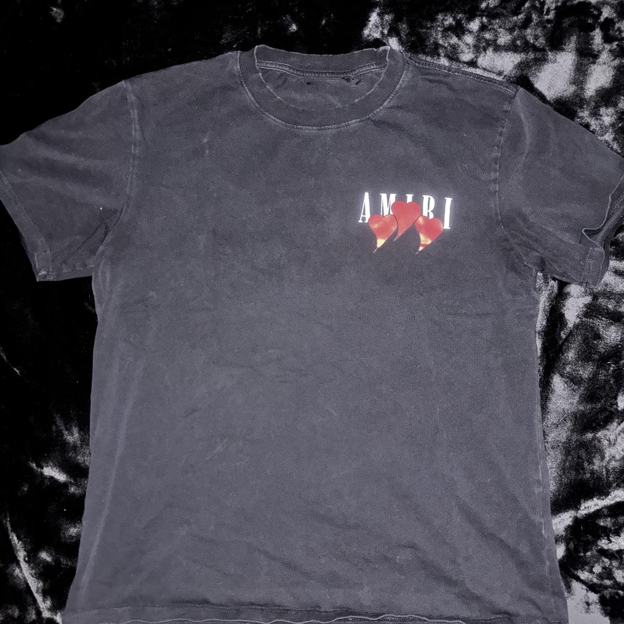 Red heart Amiri shirt // the tag was ripped off... - Depop