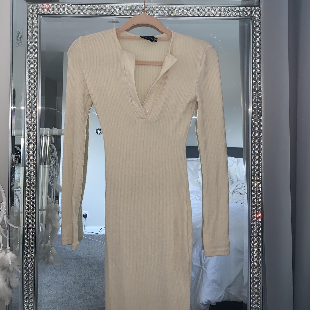 PLT beige midaxi dress, brand new, super soft and... - Depop