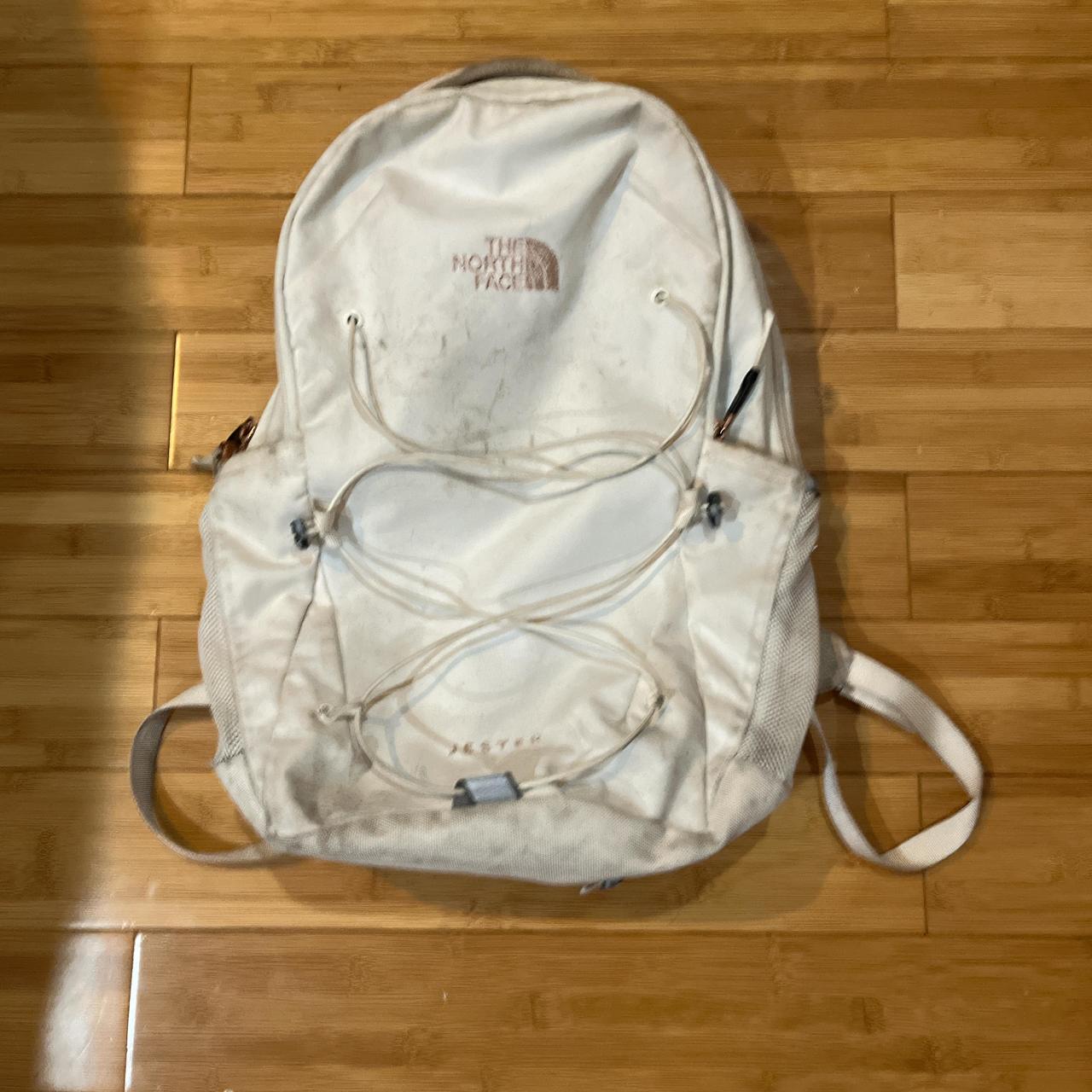 The North Face white backpack with computer pocket... - Depop