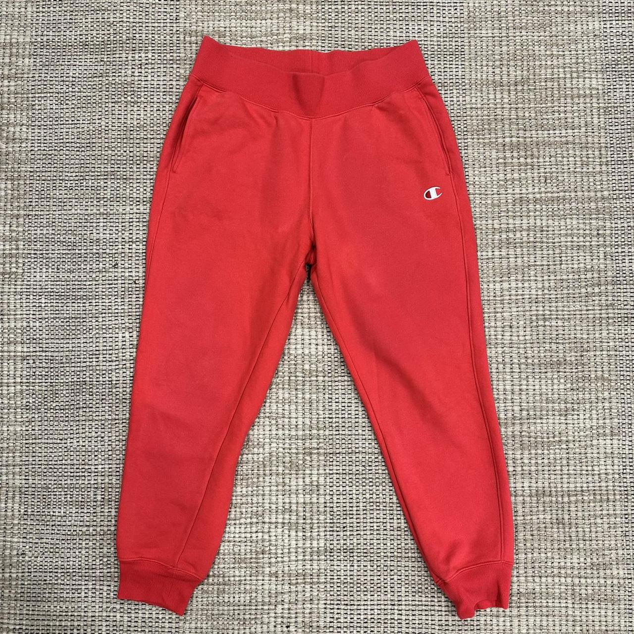 Champion Tracksuit Pants - Red Wide waistband Size:... - Depop