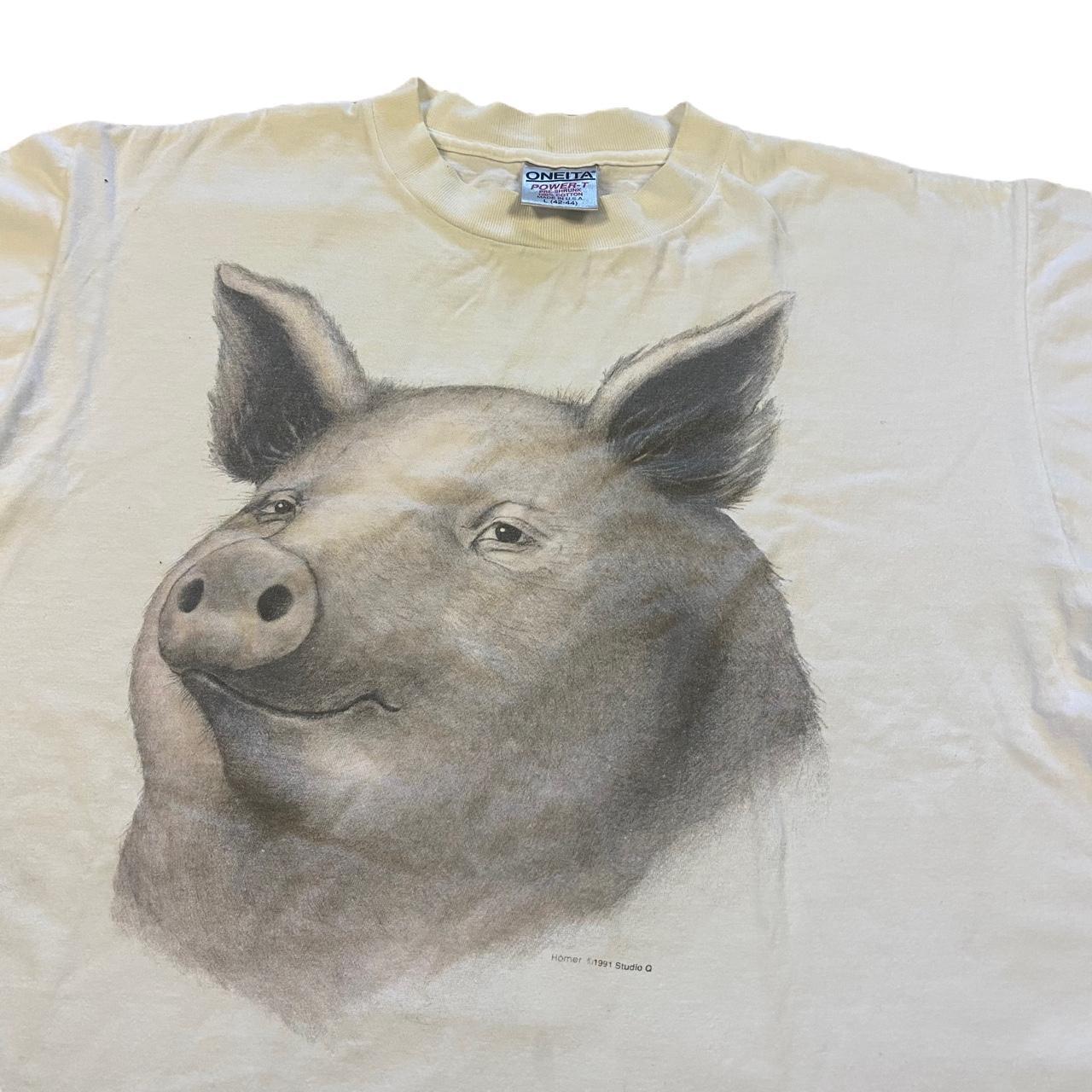Vintage 1991 Studio Q Homer the Pig single stitched... - Depop