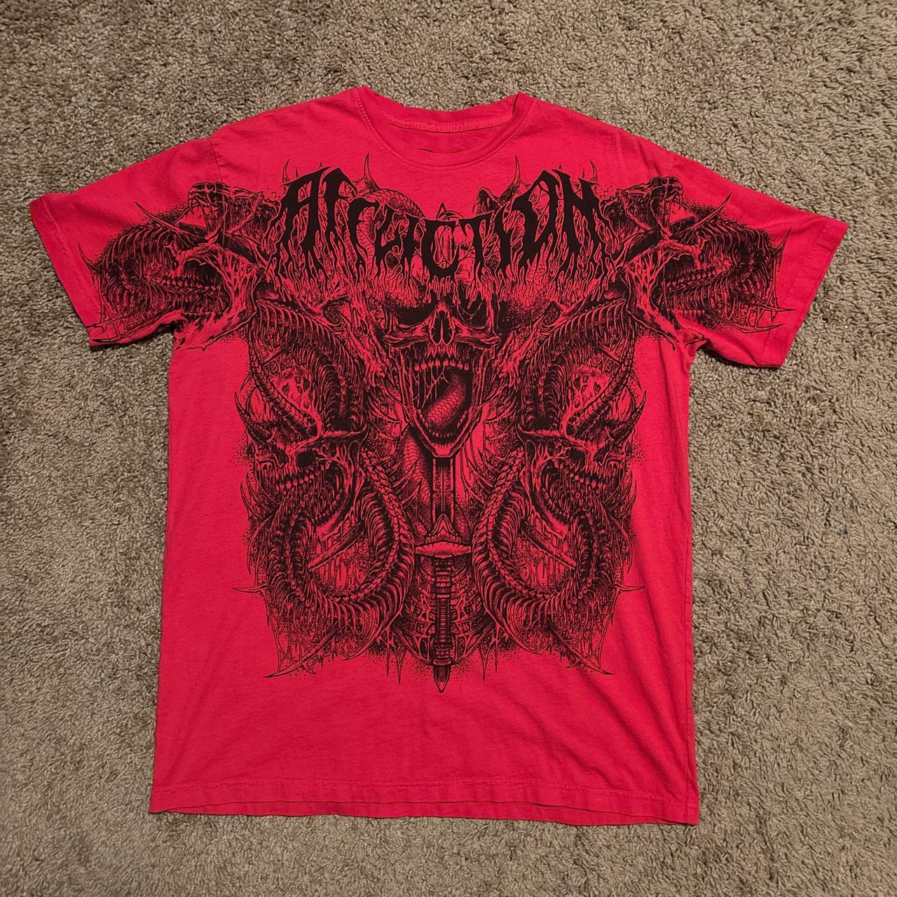 Large red affliction tshirt, good condition, lightly... - Depop