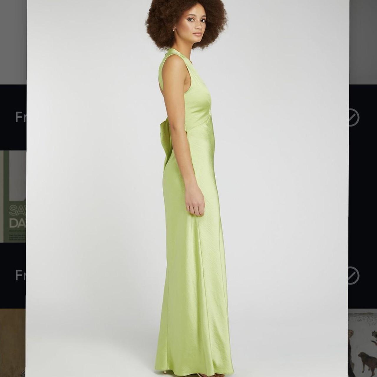 Omnes Nova Tie Back Dress in Lime Green. Selling... - Depop