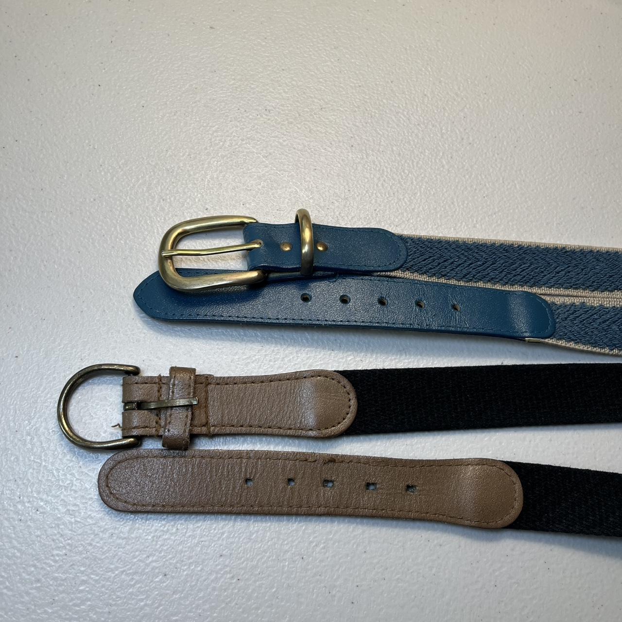 Lot of two belts from the 1990s. The blue one has a... - Depop