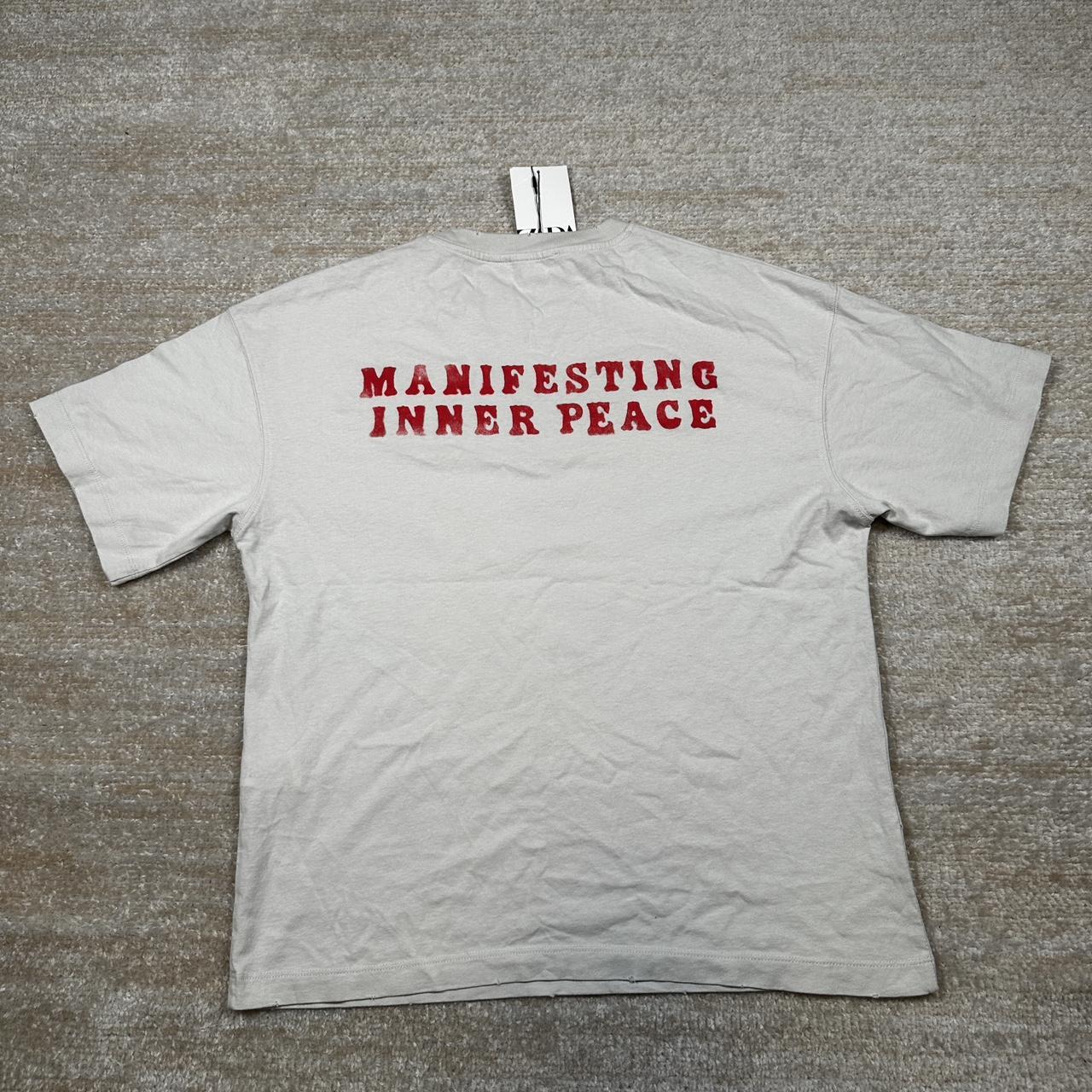 WASHED TEXT T-SHIRT Relaxed fit tank top. Round... - Depop