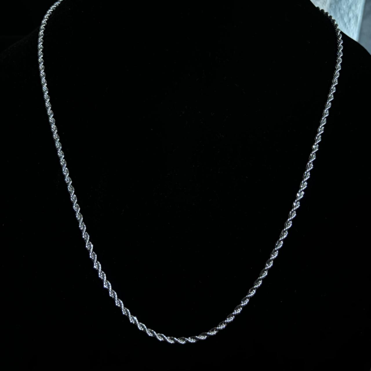 Stainless Steel Rope Chain Lobster Clasp 22in... - Depop