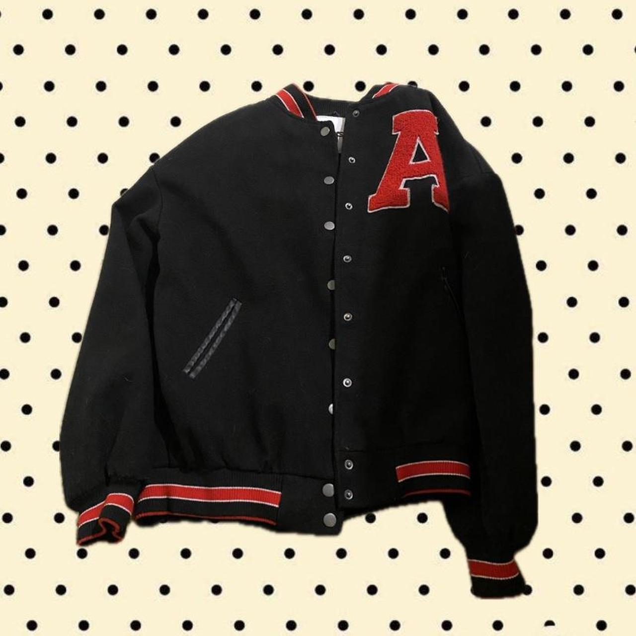 red A sports jock jacket ^^ ️ labeled xs but is... | Depop