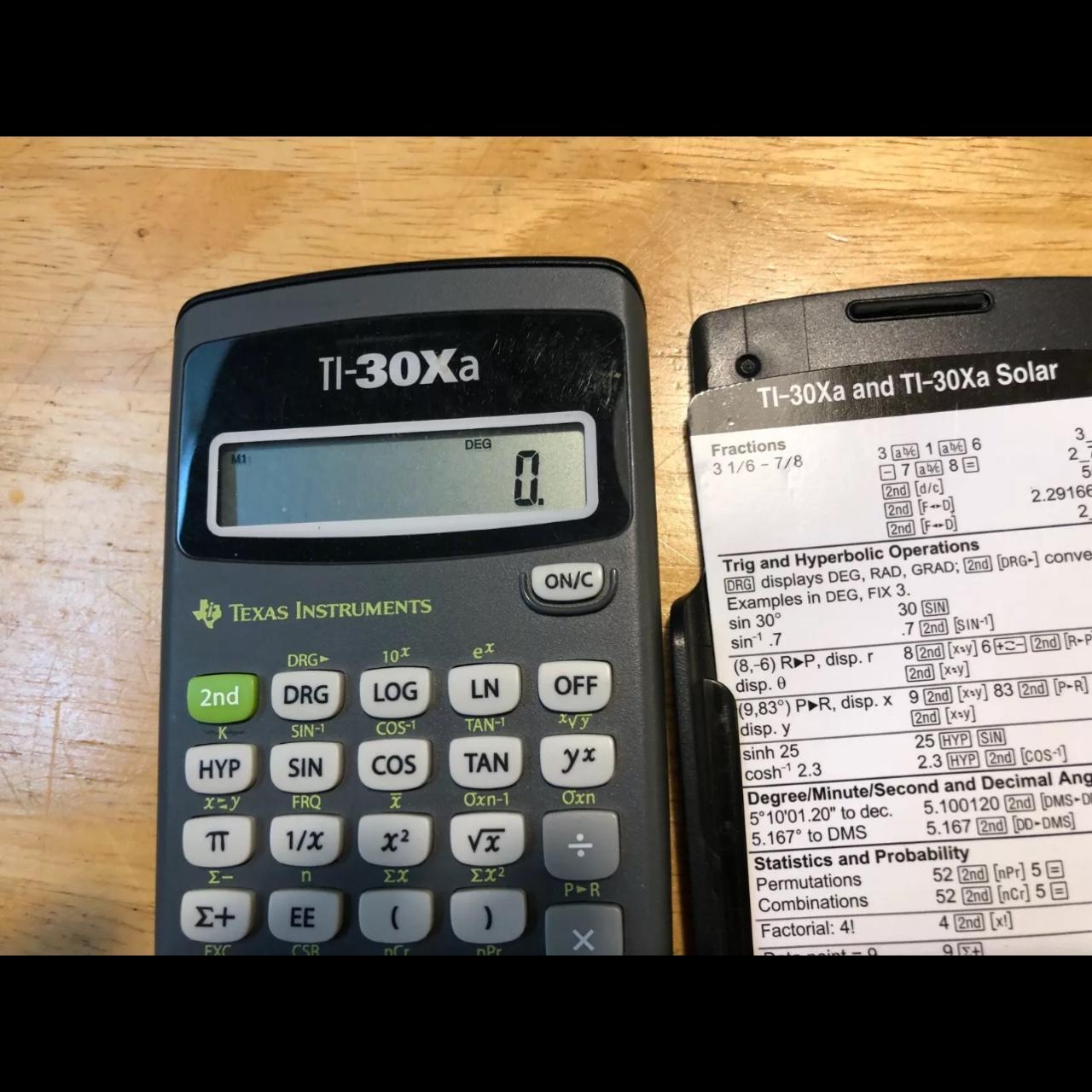 Texas Instruments Ti-30Xa solar calculator with case... | Depop