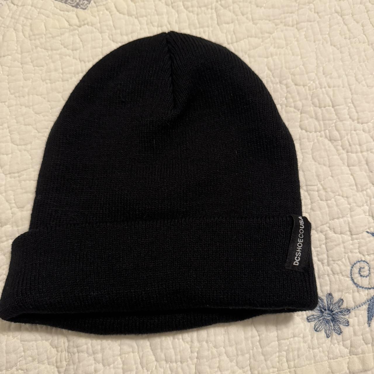 all black DC beanie | Depop