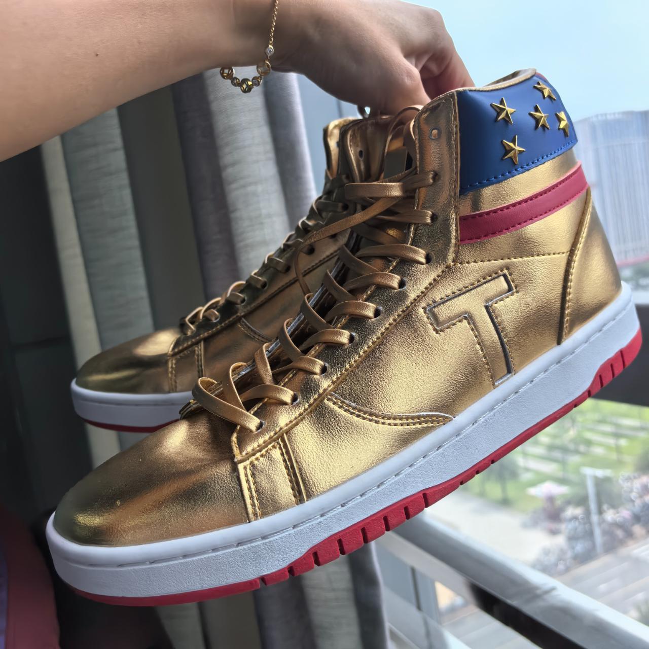 T Sneakers Never Surrender Shoes Trump Gold Running... | Depop