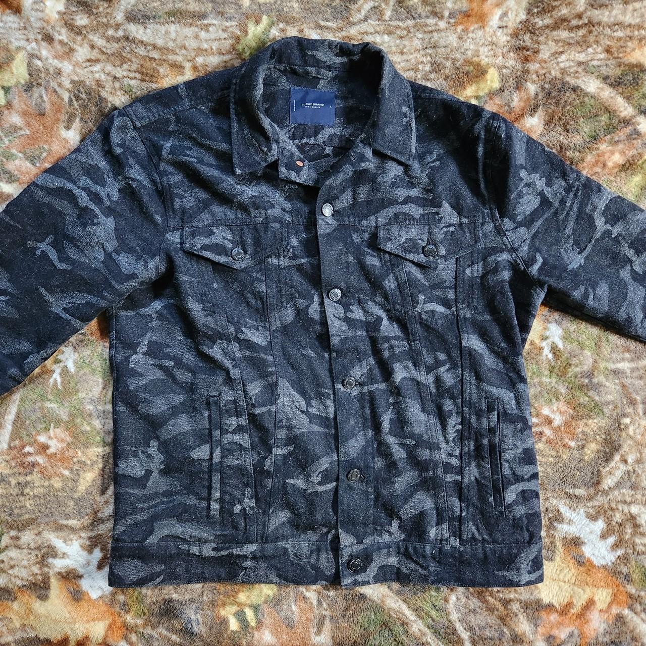 🔥 Genuine Selvedge Denim Camo Trucker Jacket 🔥 Size... - Depop