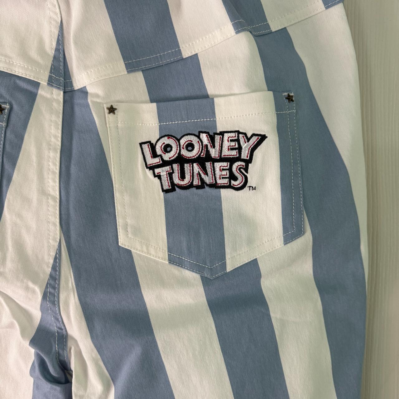 Looney Tunes x Unique Vintage Stripe Embroidered... | Depop
