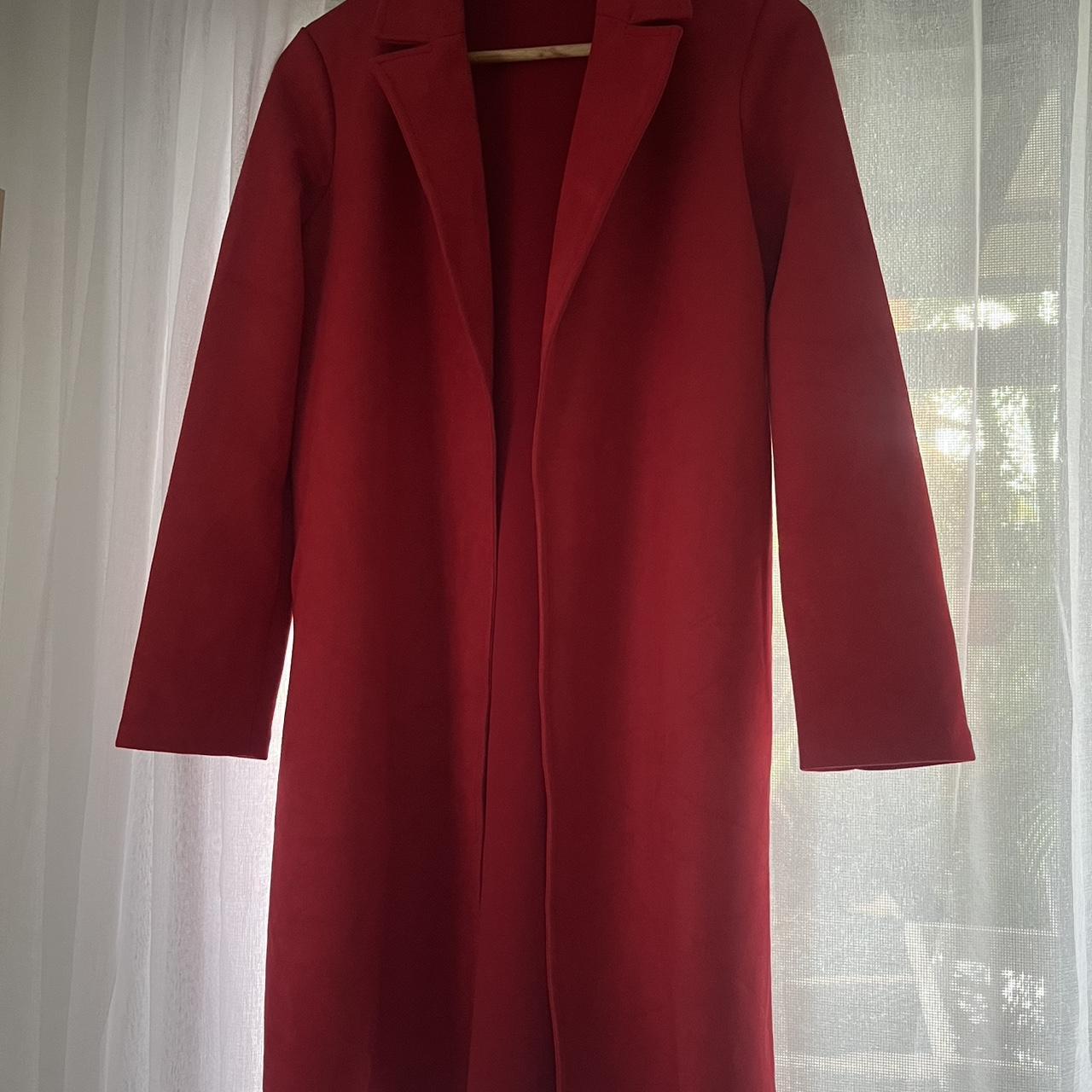 Zara Red Coat. Size S. Worn only once. Like new. - Depop